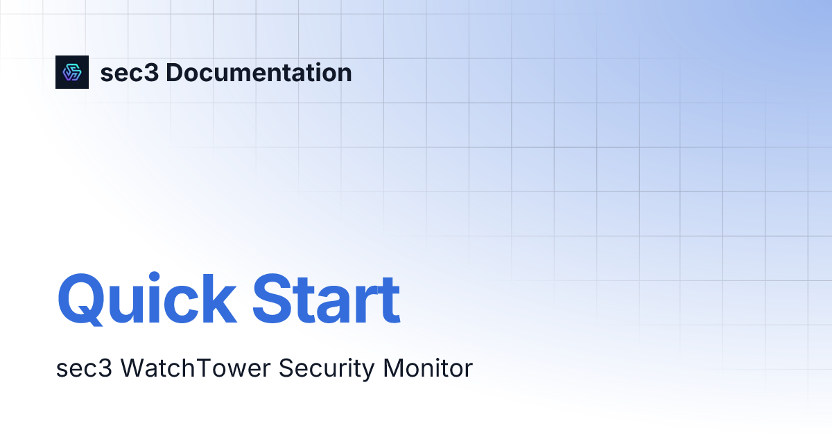 Quick Start | sec3 Documentation